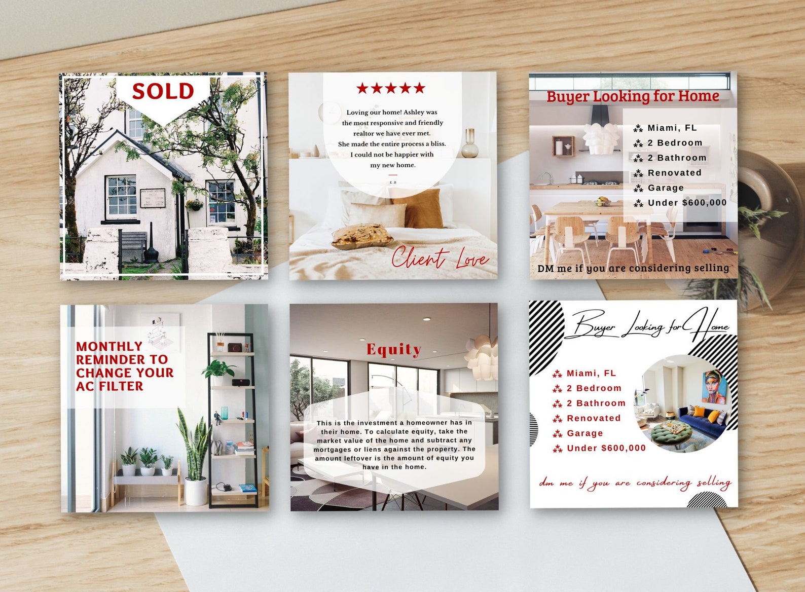 100 Red and Black Real Estate Social Media Posts, Instagram Real Estate ...