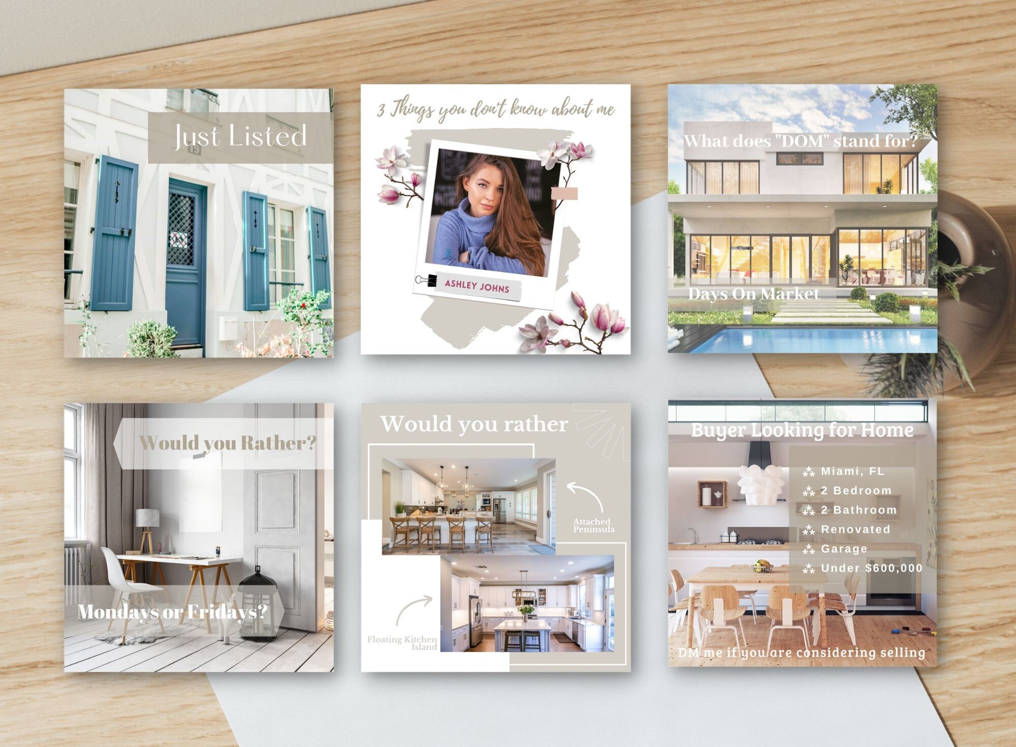 100 Real Estate Social Media Posts, Instagram Real Estate Bundle ...