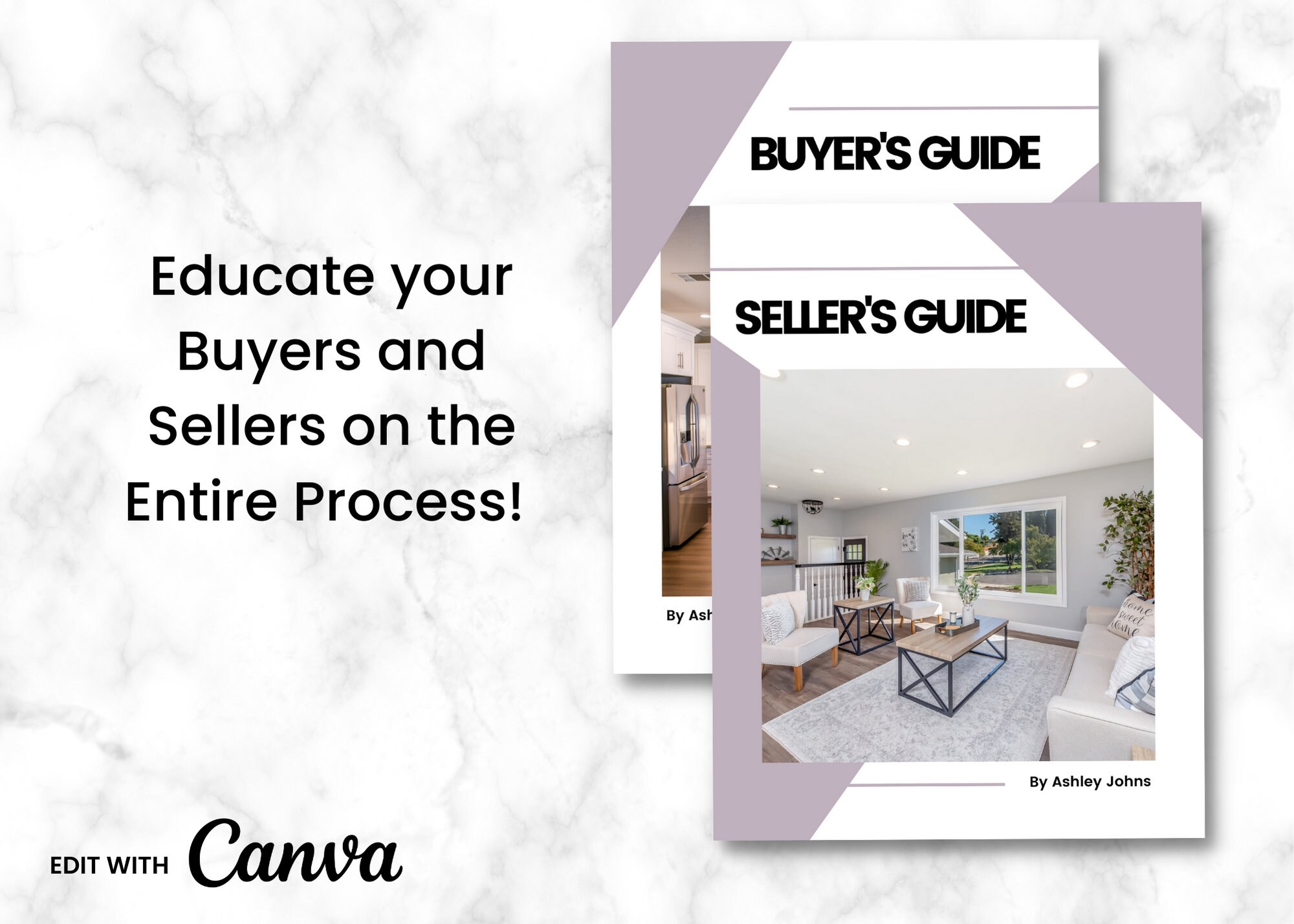 Clean Seller Guide and Buyer Guide Real Estate Bundle, Customizable ...