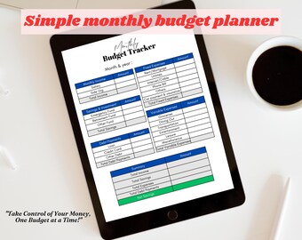 Monthly Budget Planner Simple - Etsy