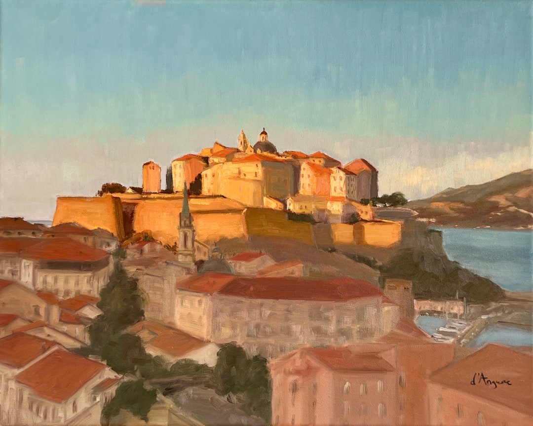 Calvi Corsica Art Print of an Original Oil Painting, Old Town,france ...