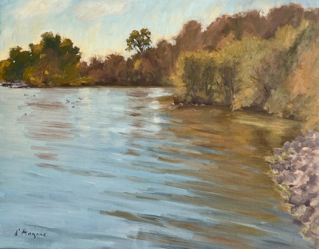 Wisconsin Lake, Original Oil Painting, Dangeacpainting, 16x20in Plein ...