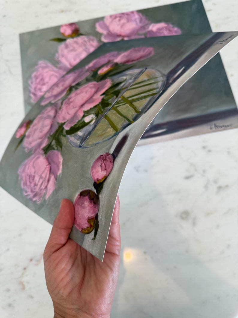 Peonies Art Print - Pink Floral Still Life, From an Original Oil ...