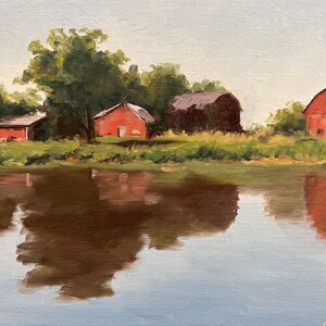 Wisconsin, Original 9x12 Landscape Painting, Oil Painting, River, Lake ...