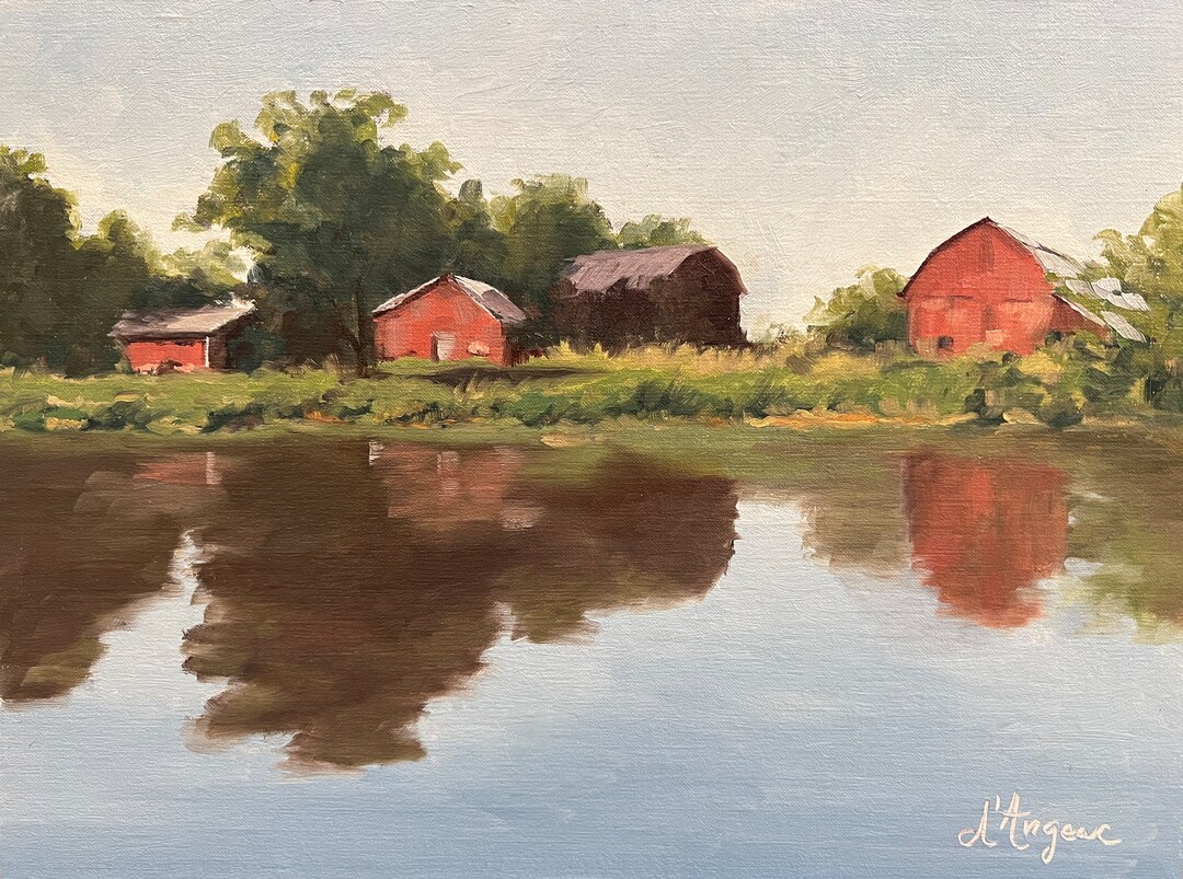 Wisconsin, Original 9x12 Landscape Painting, Oil Painting, River, Lake ...