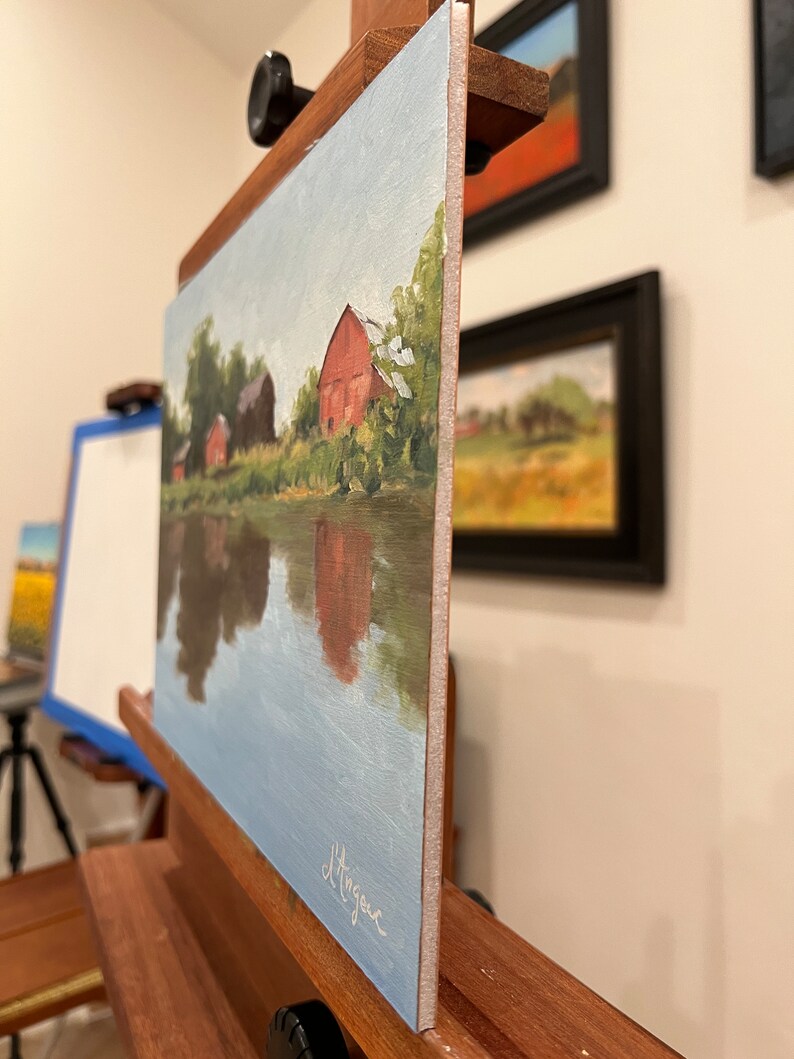 Wisconsin, Original 9x12 Landscape Painting, Oil Painting, River, Lake ...