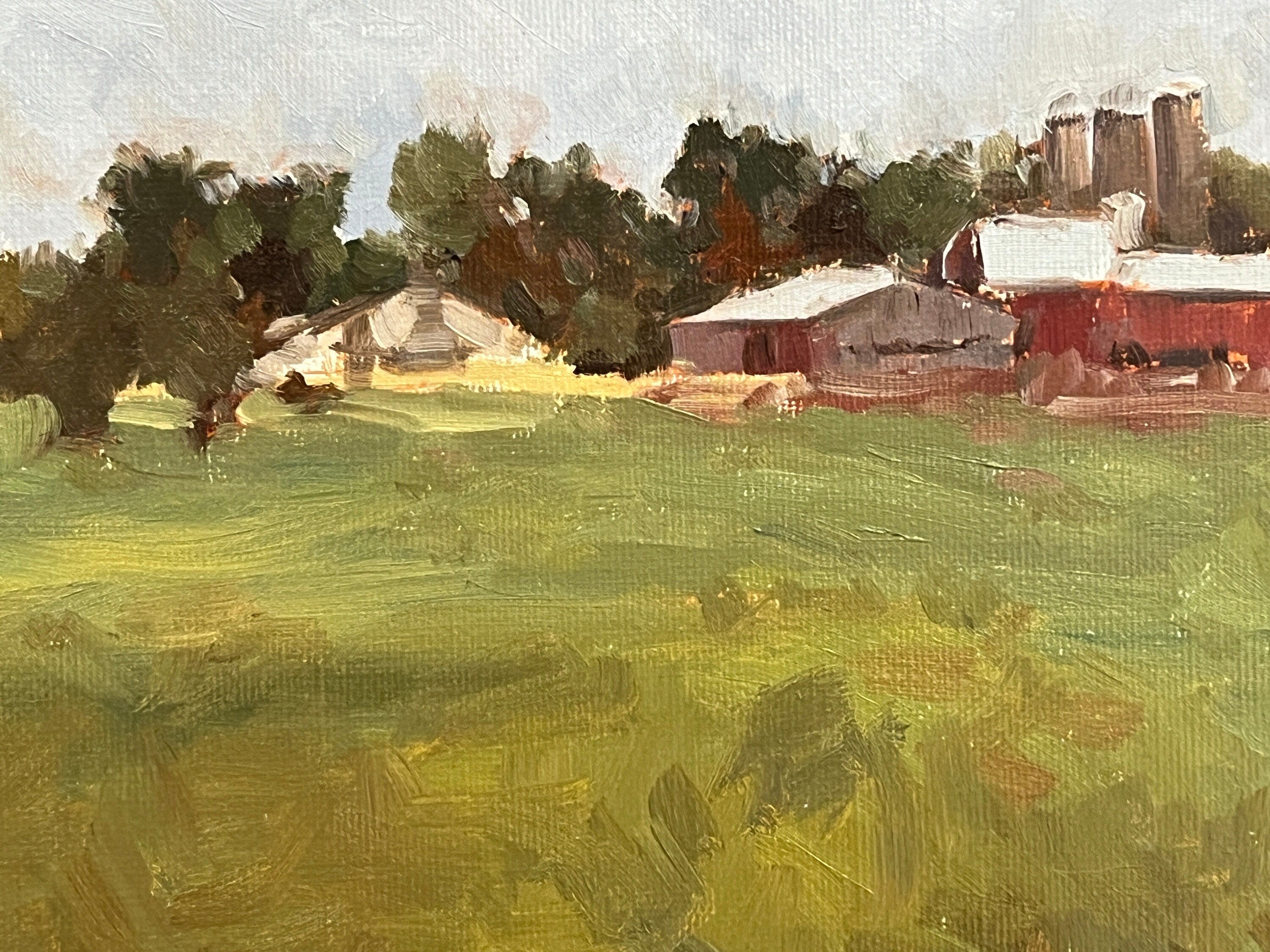 Wisconsin Farm 6x8in Original Oil Landscape Painting of Wisconsin Dairy ...