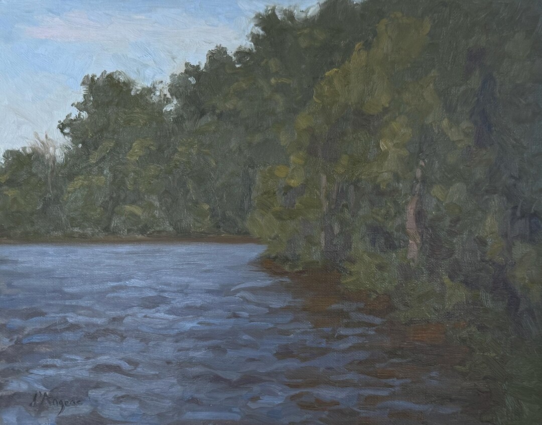Wisconsin Lake Oil Painting: Windy Day Plein Air Art, 11x14 - Etsy