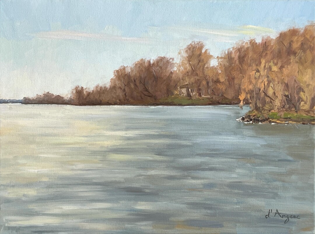 Original Oil Painting: Wisconsin Lake Landscape, Plein Air Art (12x16 ...
