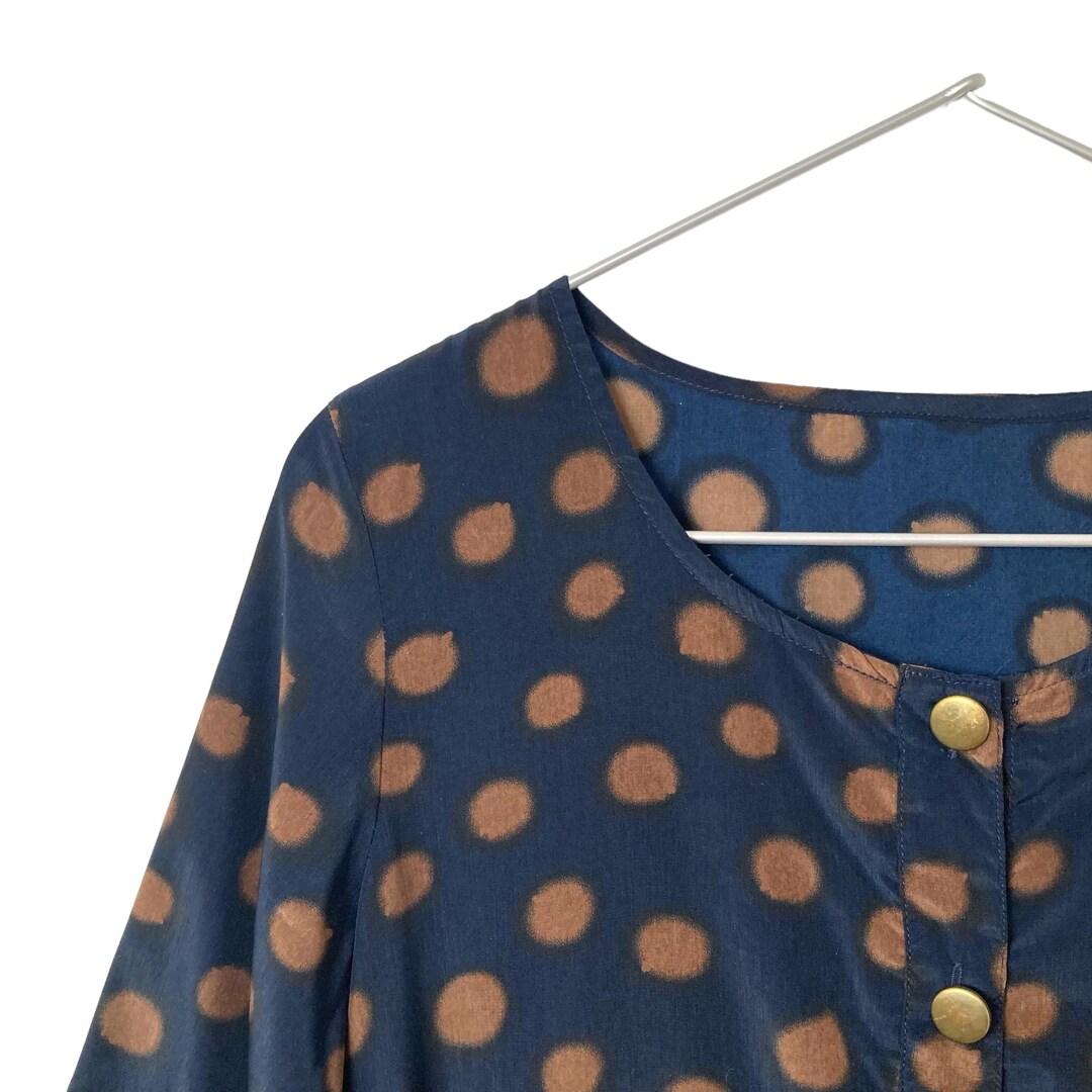 Dark Navy Polka Dot Button-down Tiered Tunic Dress - Etsy