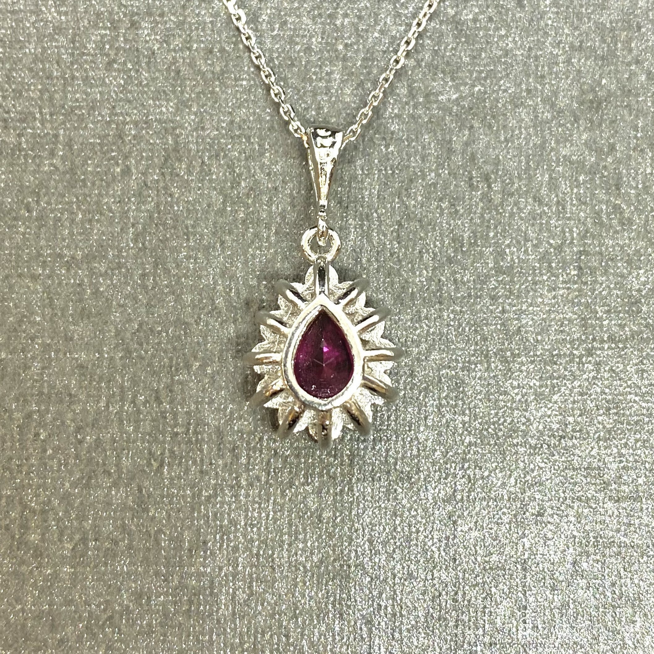 925K Sterling Silver Ruby Necklace for Women, July Birthstone ...