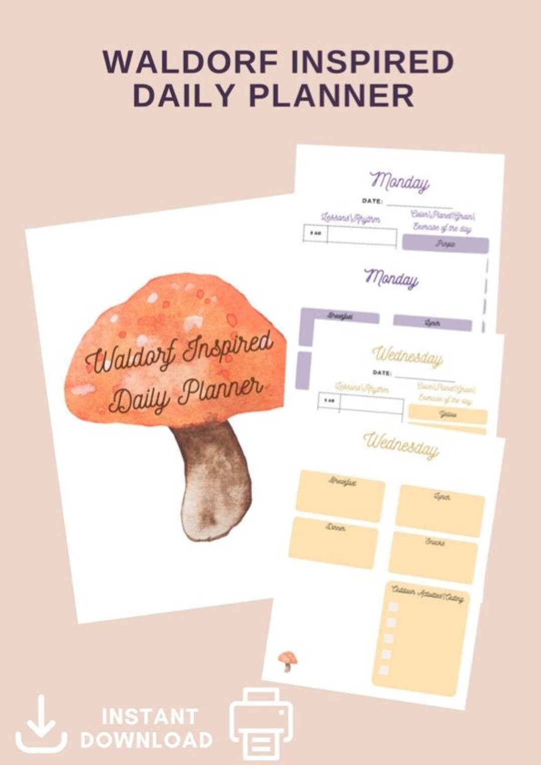 English Waldorf Inspired Daily Planner Printable Homeschool Daily ...