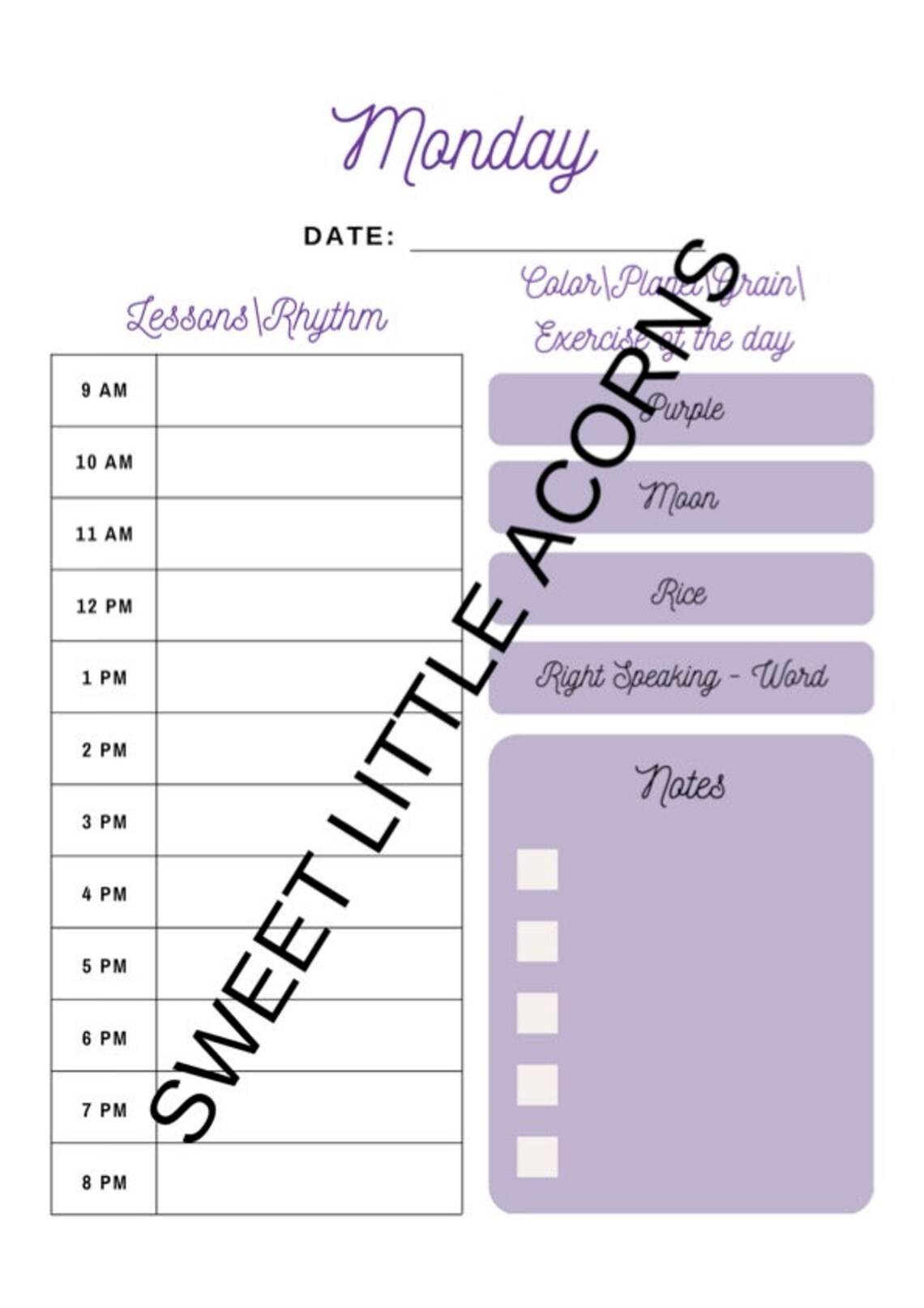 English Waldorf Inspired Daily Planner Printable Homeschool Daily ...