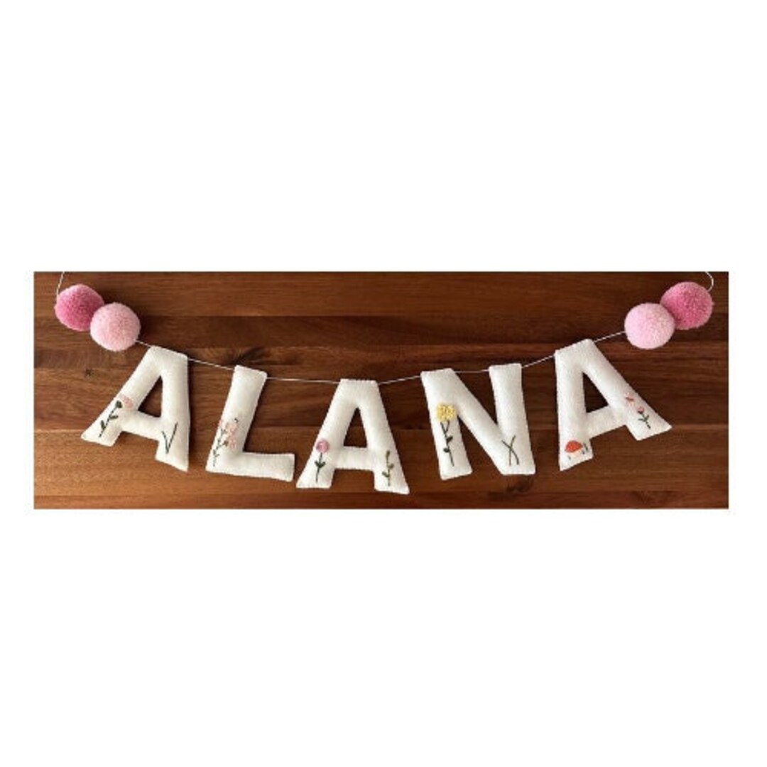 Floral Embroidery Felt Name Garland Felt Name Banner Felt Etsy floral-embroidery-felt-name-garland-felt-name-banner-felt-etsy