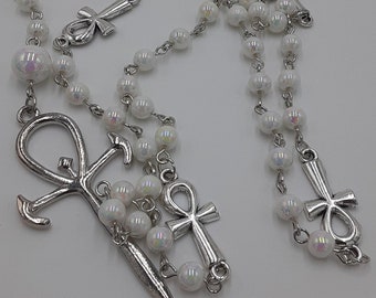 The Ankh 5 Decade Catholic Rosary Made of Lava Stone Directly From Mt ...