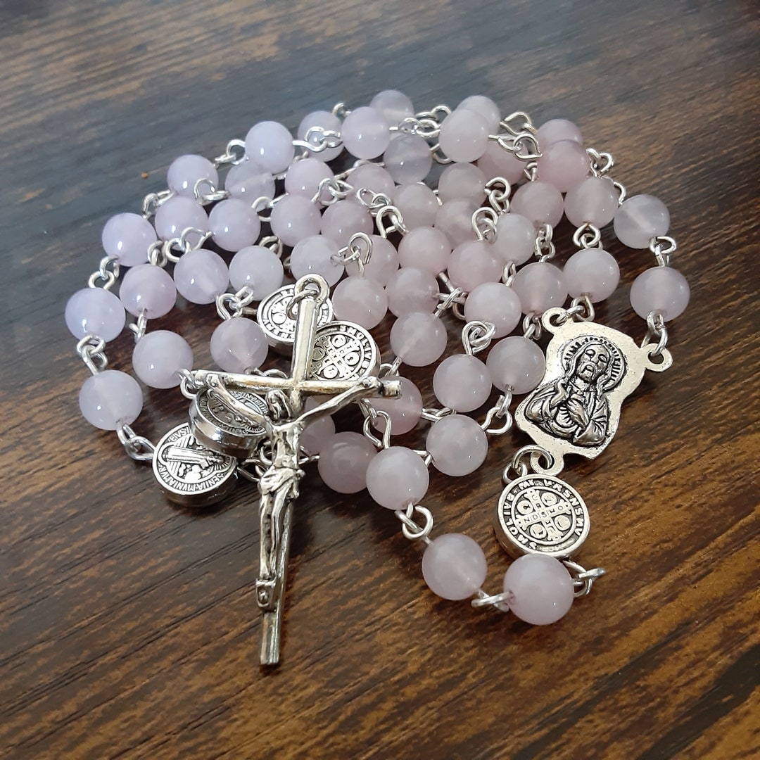Handmade Rose Quartz Rosary| Handmade Rosary - Etsy