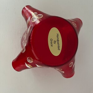 Recycled Up-cycled Hand Painted Red Art Glass Slumped Glass Dish #6 - Etsy