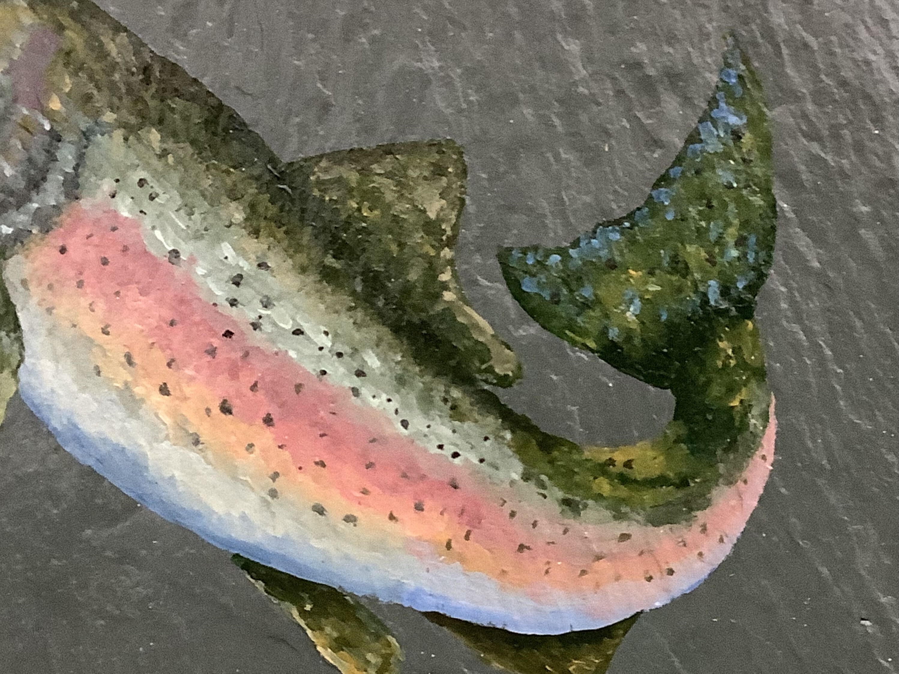 Hand Painted Wayne Rainbow Trout Fishing 12.5 X 8.5 Large Oval - Etsy