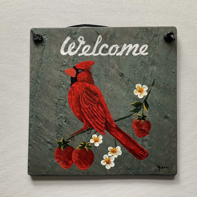 Cardinal Welcome Sign - Etsy