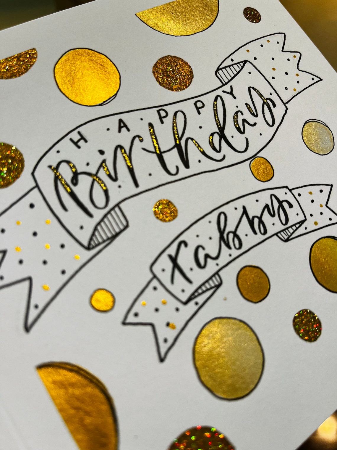 Personalised Birthday Card Handwritten Handmade Calligraphy - Etsy