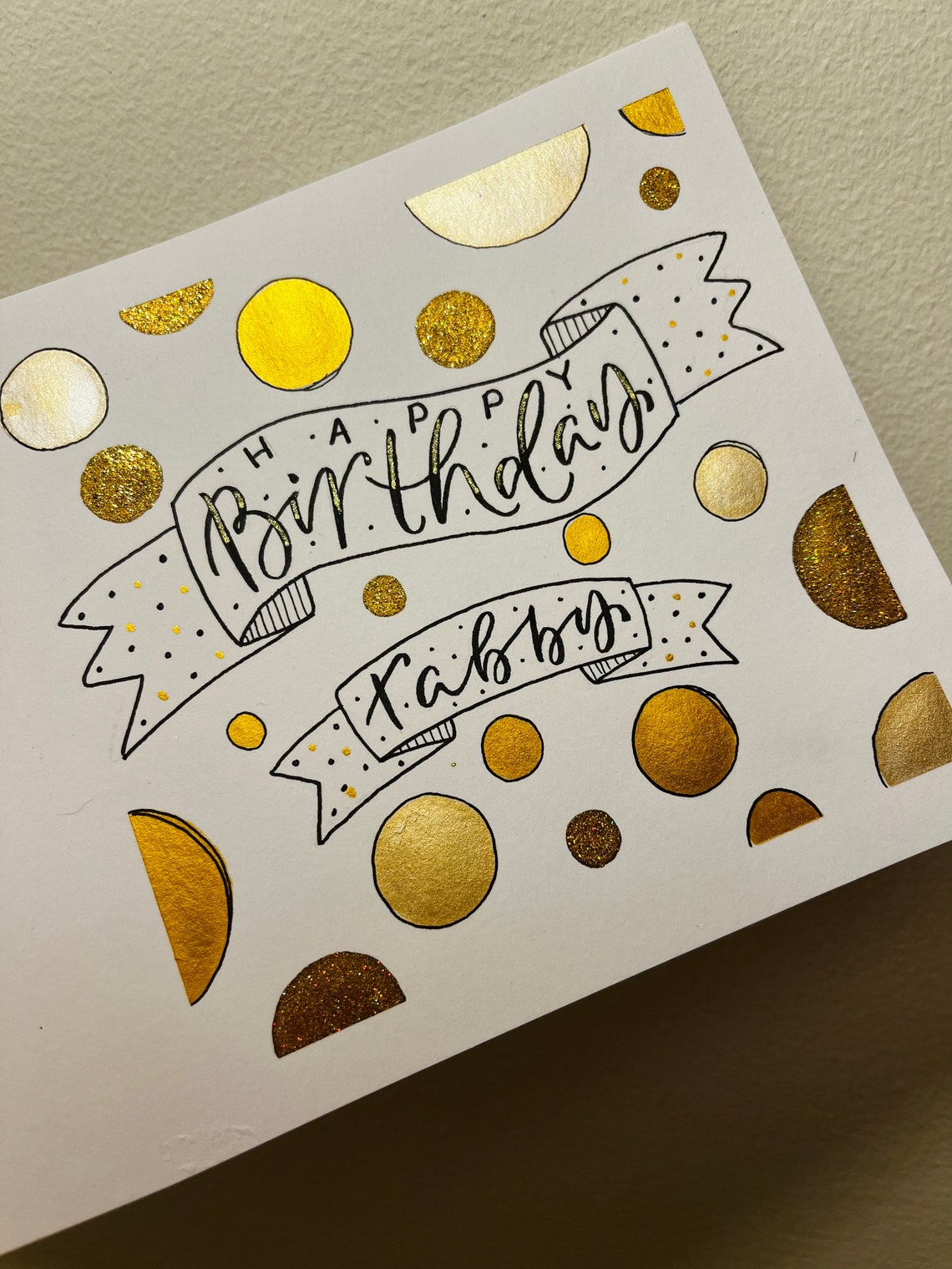 Personalised Birthday Card Handwritten Handmade Calligraphy - Etsy