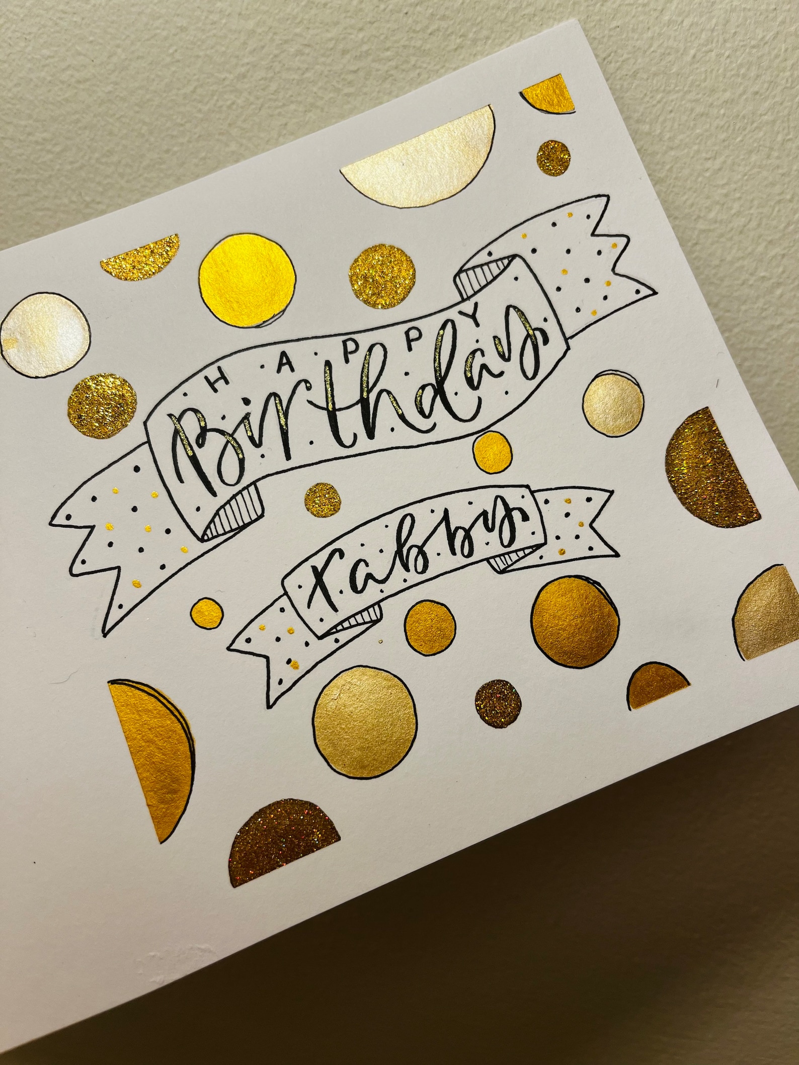 Personalised Birthday Card, Handwritten Handmade Calligraphy Card ...