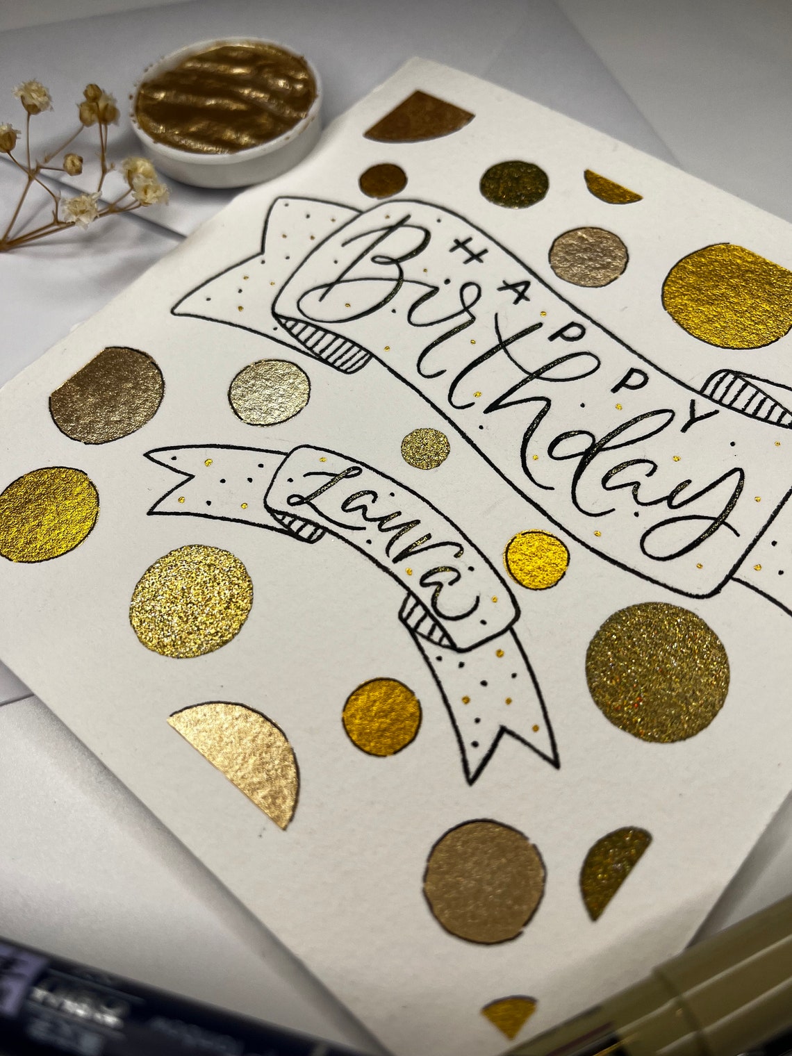 Personalised Birthday Card Handwritten Handmade Calligraphy - Etsy