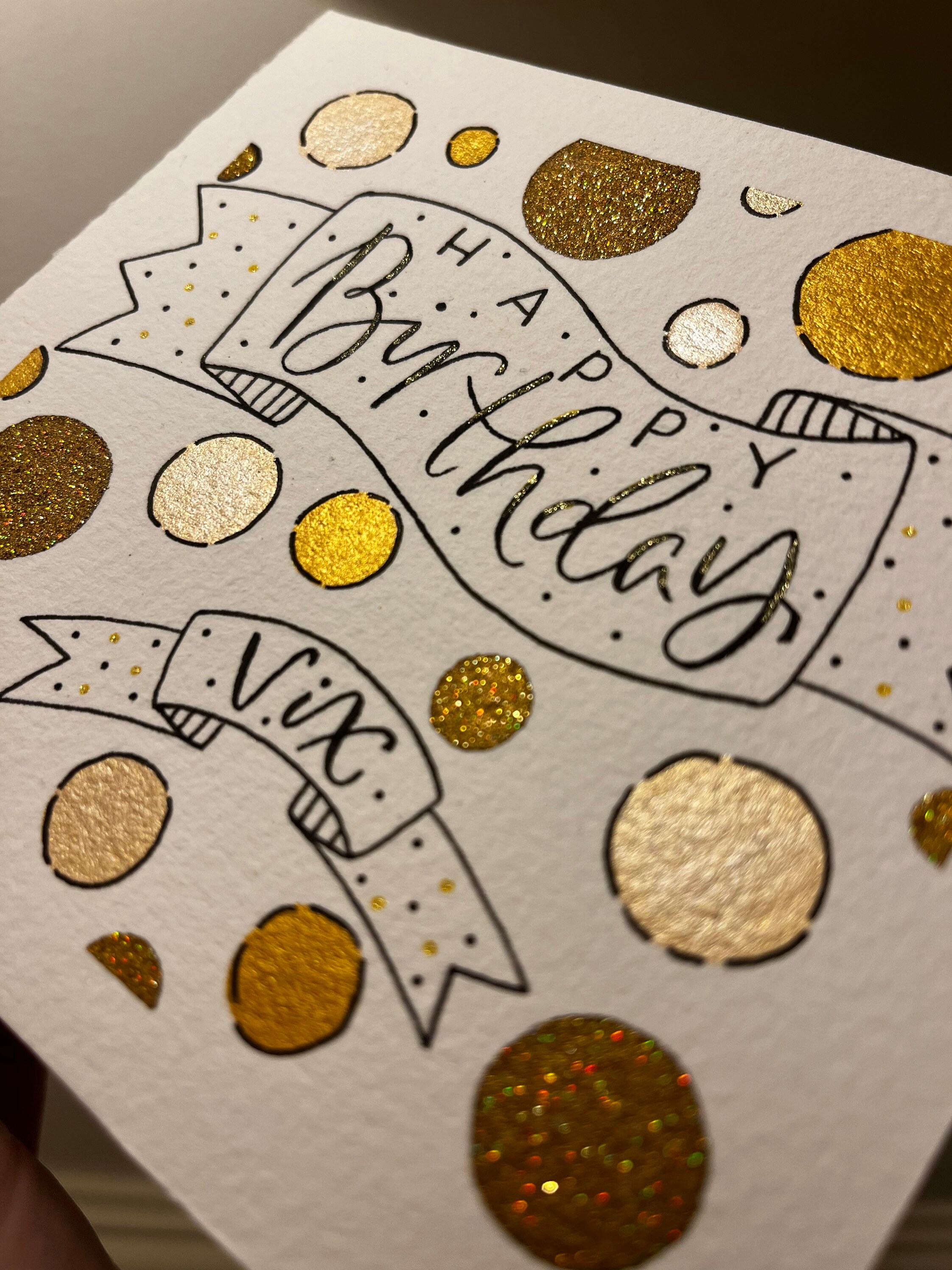 Personalised Birthday Card Handwritten Handmade Calligraphy - Etsy
