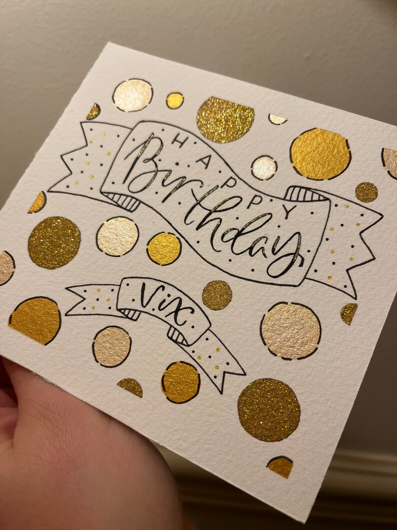 Personalised Birthday Card, Handwritten Handmade Calligraphy Card ...