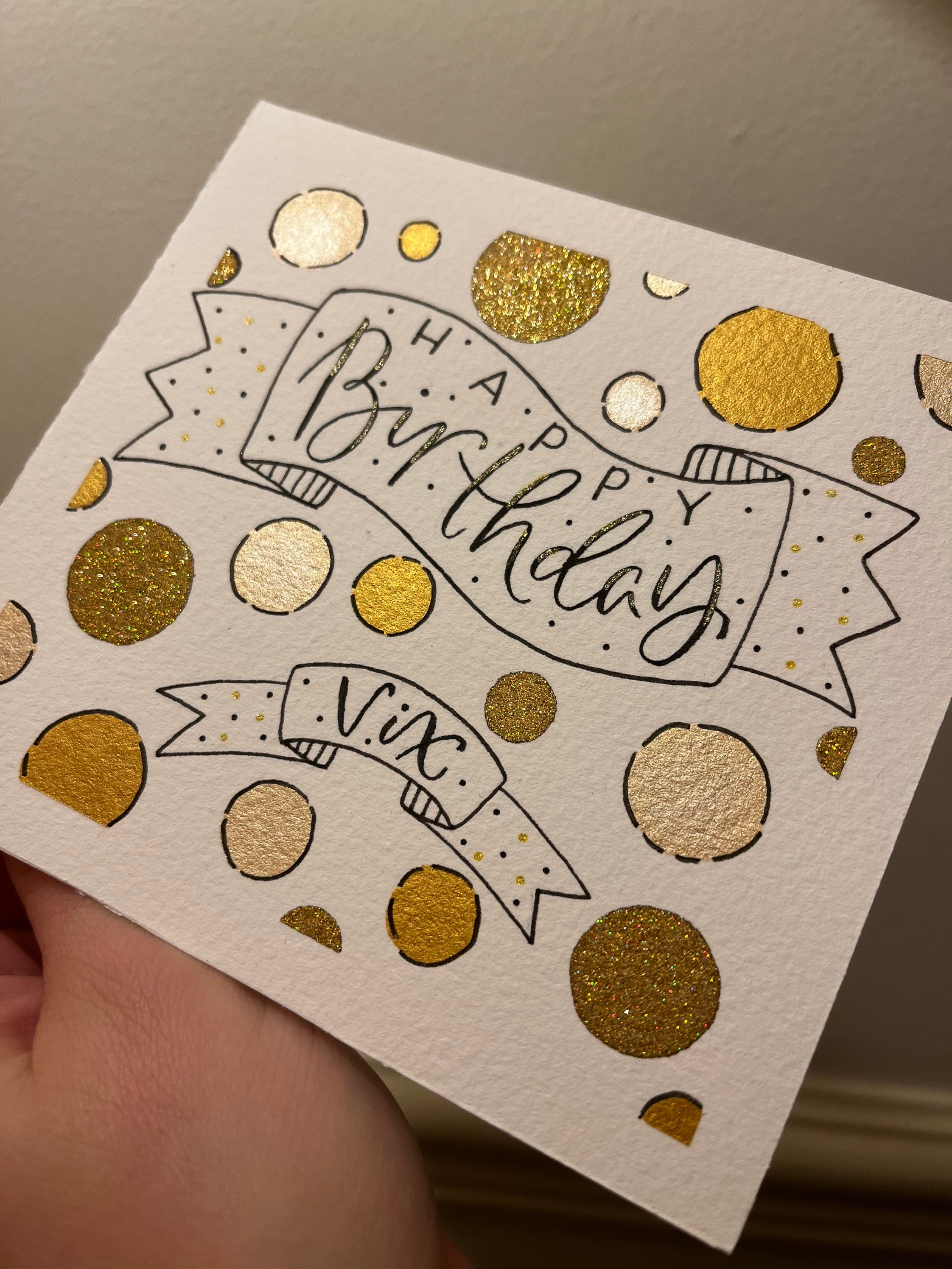 Personalised Birthday Card Handwritten Handmade Calligraphy - Etsy