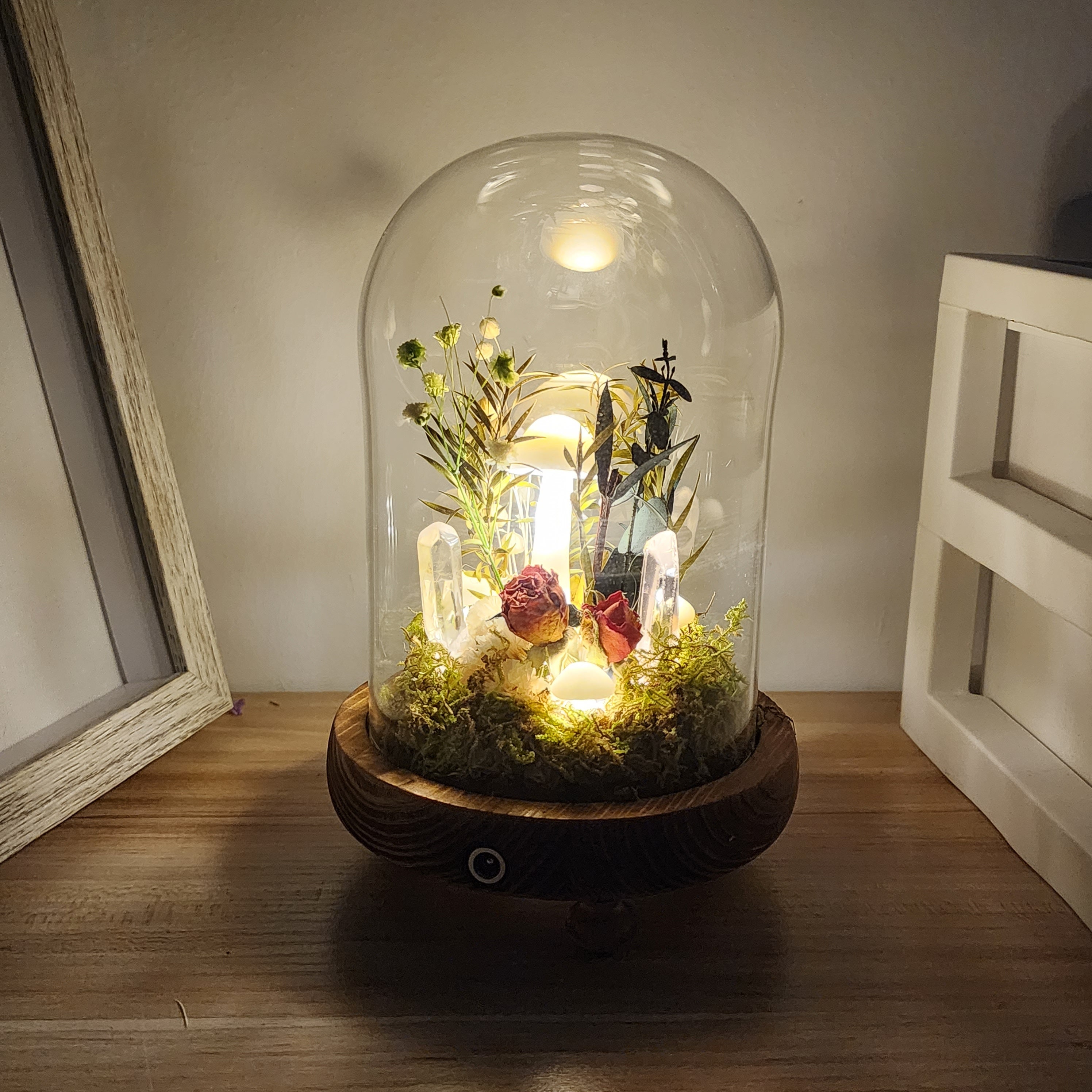 Handmade June Roses Birth Gift Mushroom Lamp Crystal Mushroom - Etsy