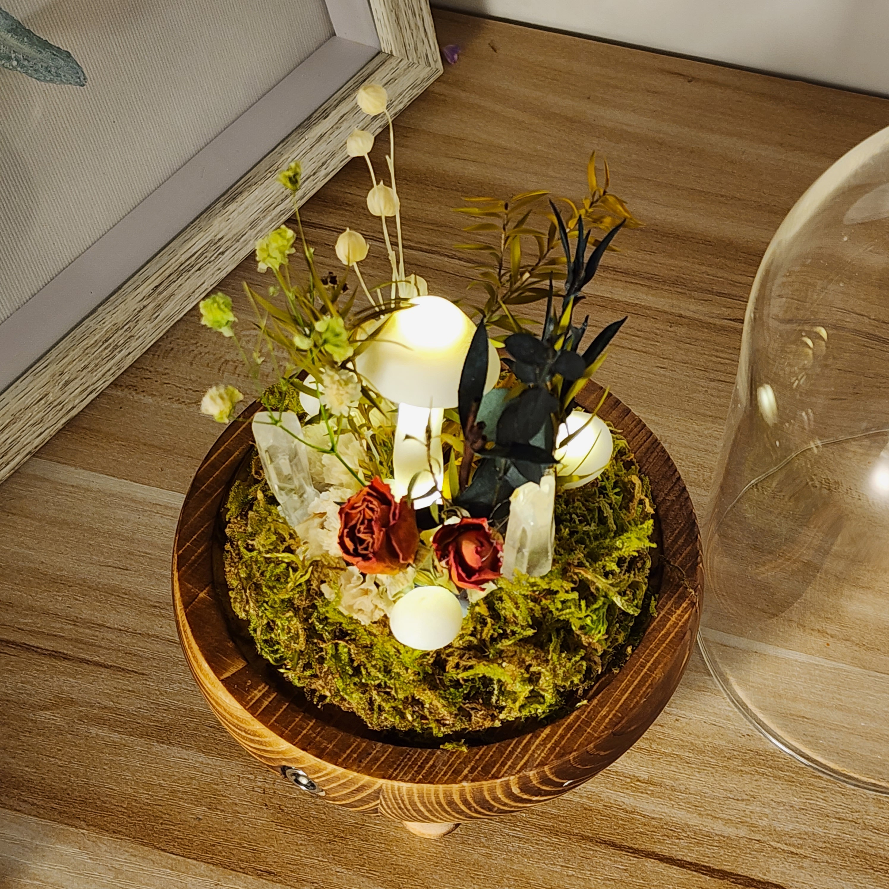 Handmade June Roses Birth Gift Mushroom Lamp Crystal Mushroom - Etsy