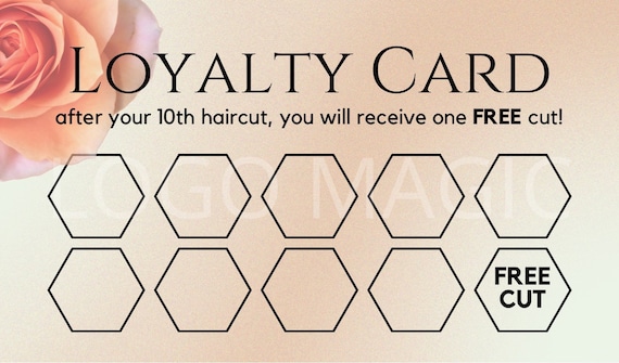 Hair Salon Loyalty Cards digital Download - Etsy
