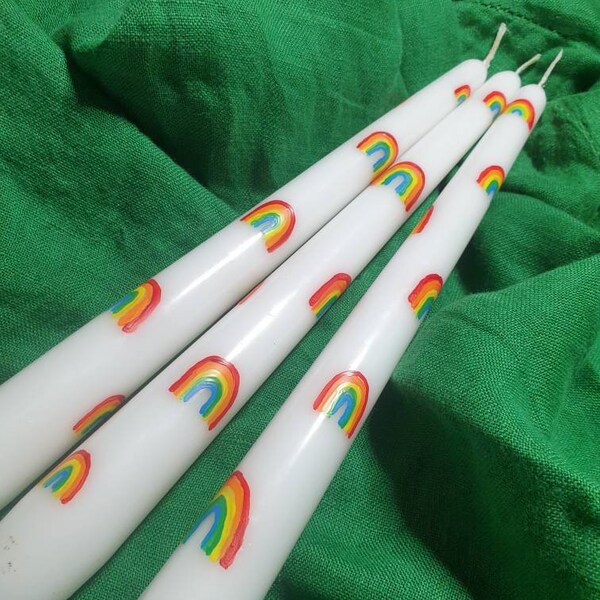 Rainbow Candle - Etsy UK