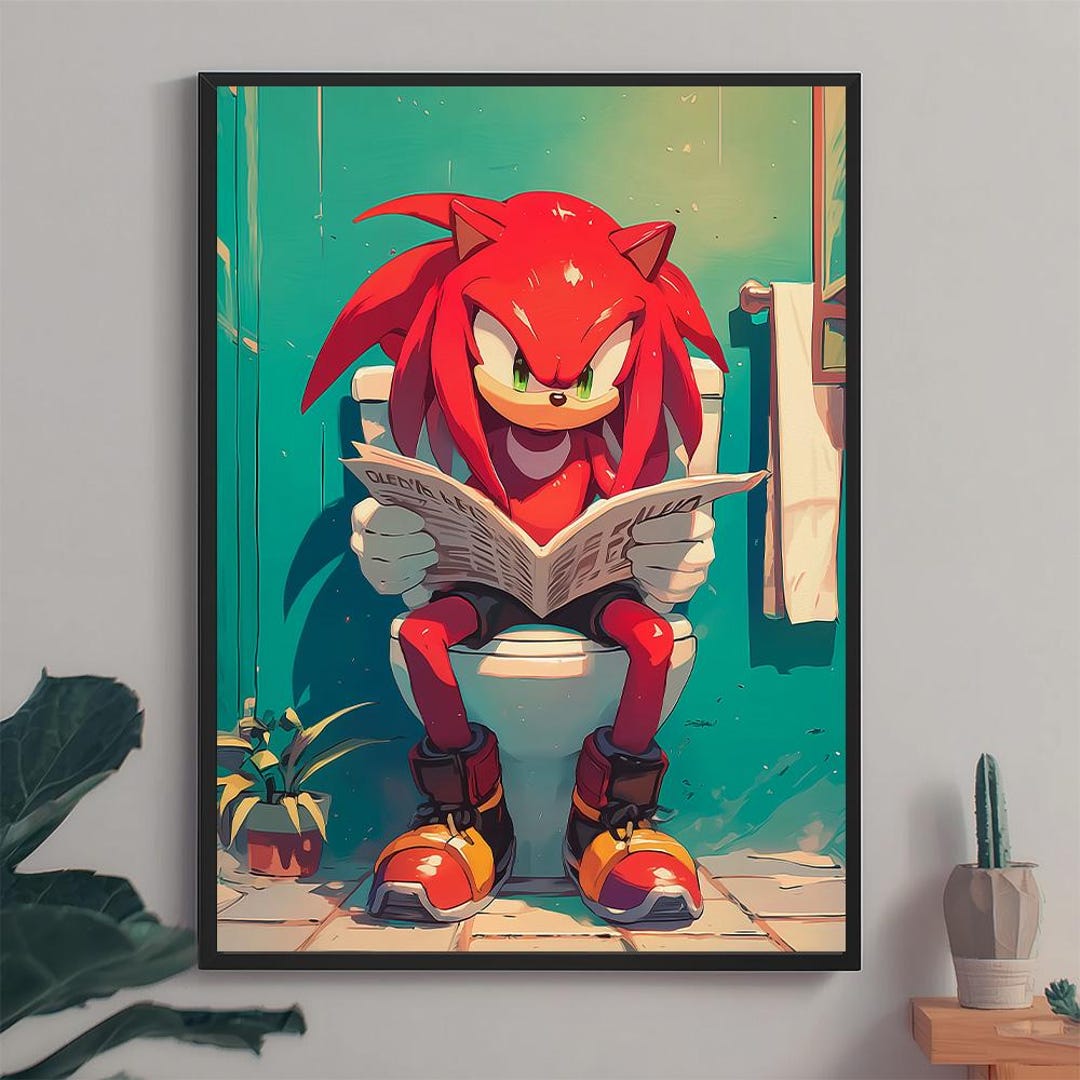 Knuckles Toilet Poster: Sonic Video Game Bathroom Art (digital Download ...
