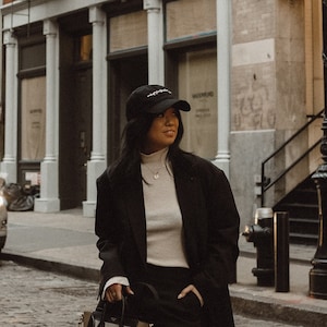 Black Minimalist Chic Baseball Hat Cap | What Fulfills You? - Etsy Canada