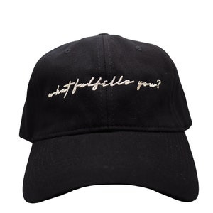 Black Minimalist Chic Baseball Hat Cap | What Fulfills You? - Etsy Canada