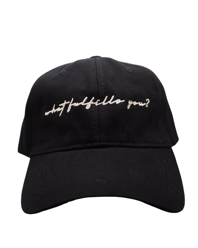 Black Minimalist Chic Baseball Hat Cap | What Fulfills You? - Etsy Canada