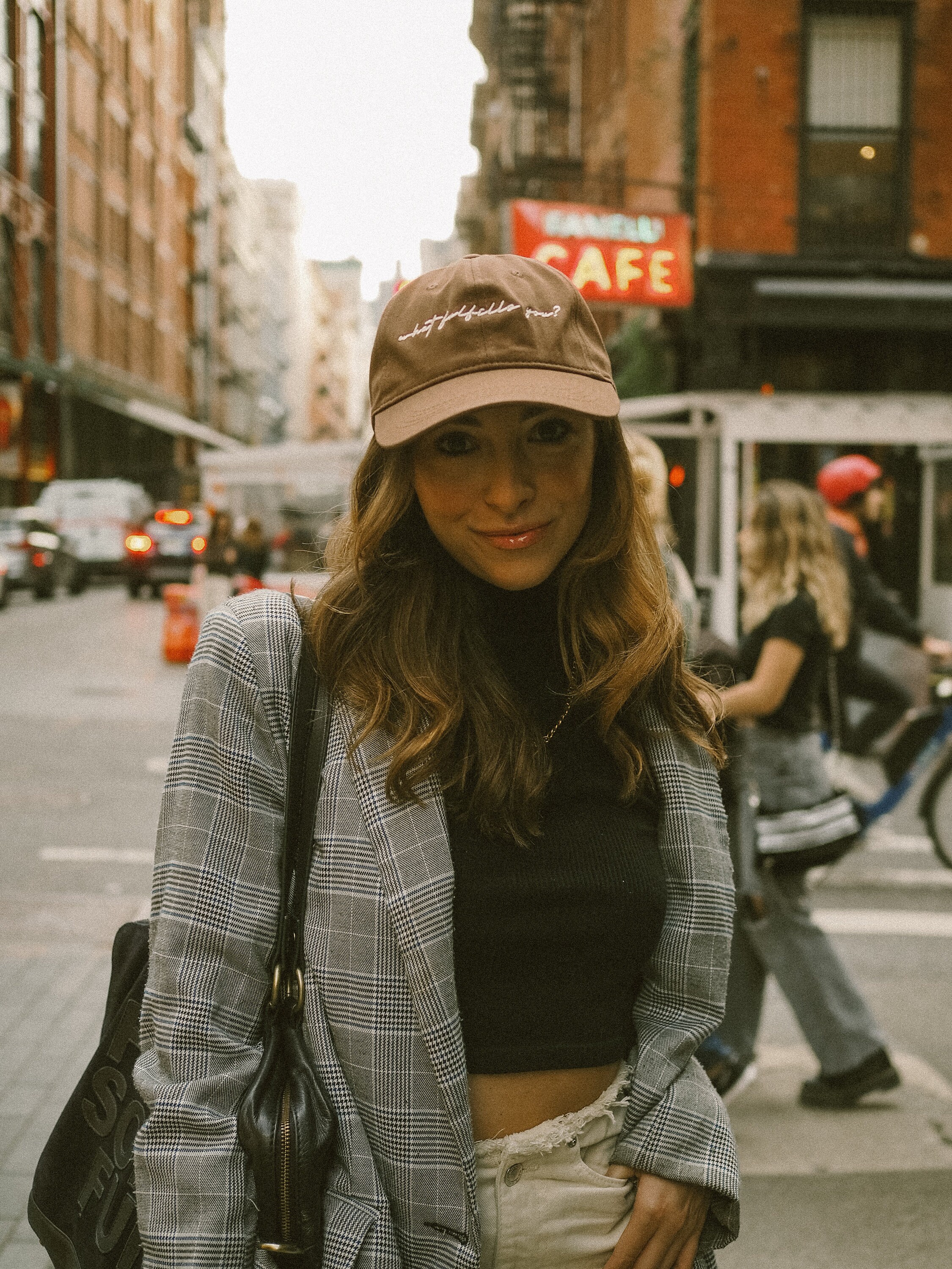 Brown Minimalist Chic Baseball Hat | What Fulfills You? - Etsy
