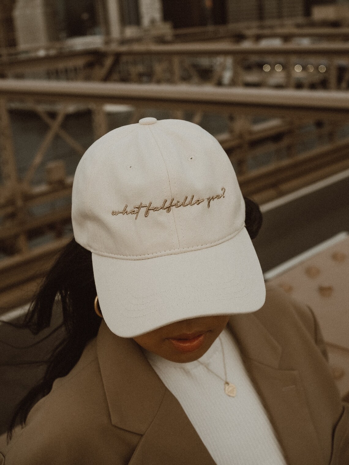 Cream Minimal Chic Baseball Hat Cap | What Fulfills You? - Etsy