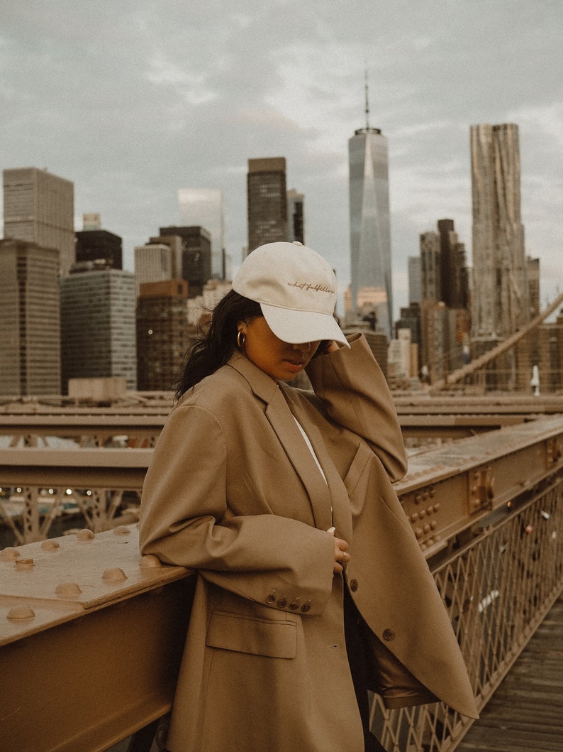 Cream Minimal Chic Baseball Hat Cap | What Fulfills You? - Etsy