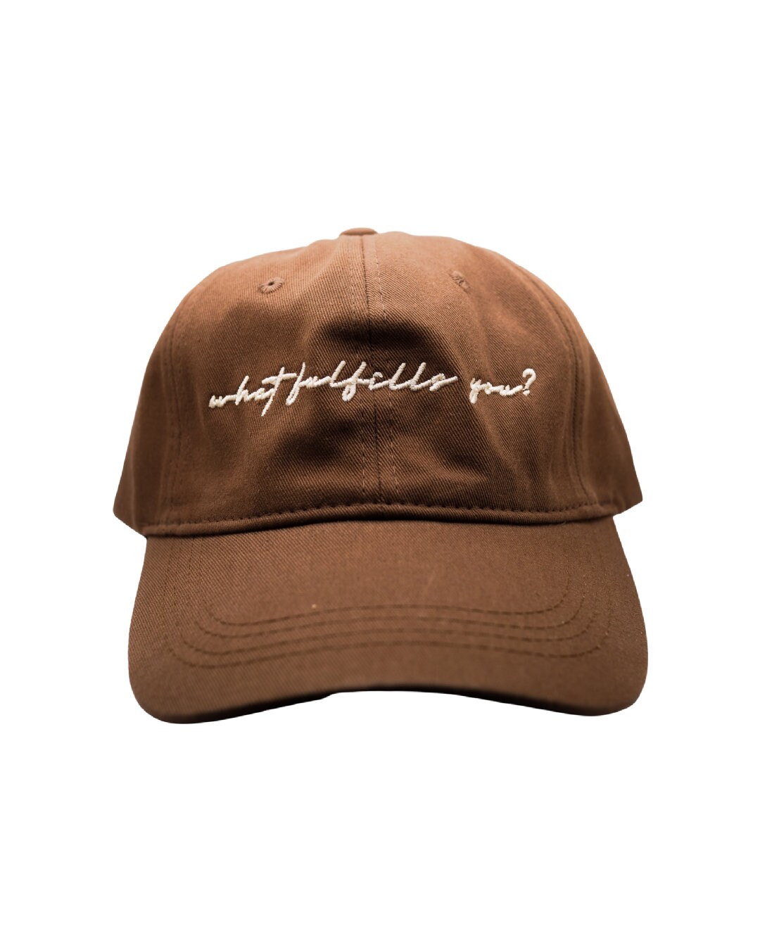 Brown Minimalist Chic Baseball Hat | What Fulfills You? - Etsy