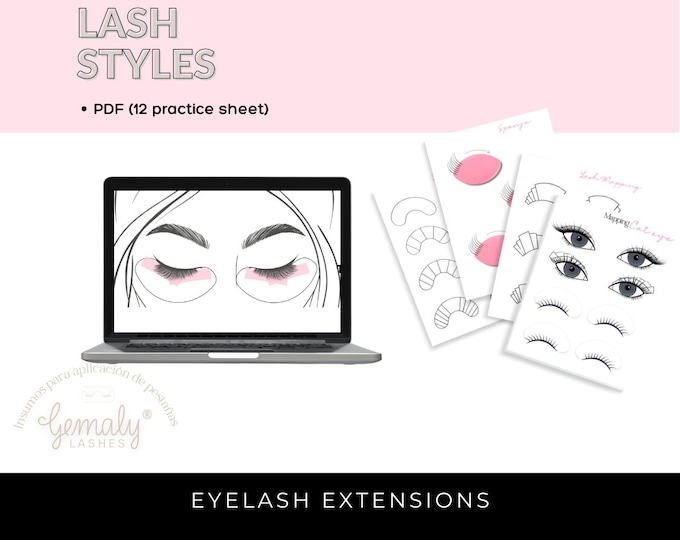 Lash Style Practice Sheet, Mapping, Design - Etsy