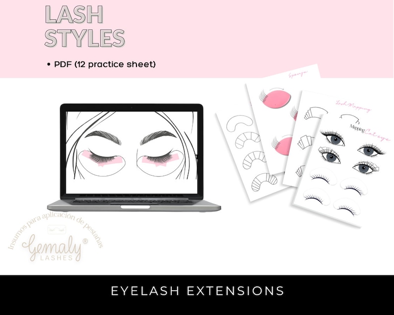 Lash Style Practice Sheet, Mapping, Design - Etsy