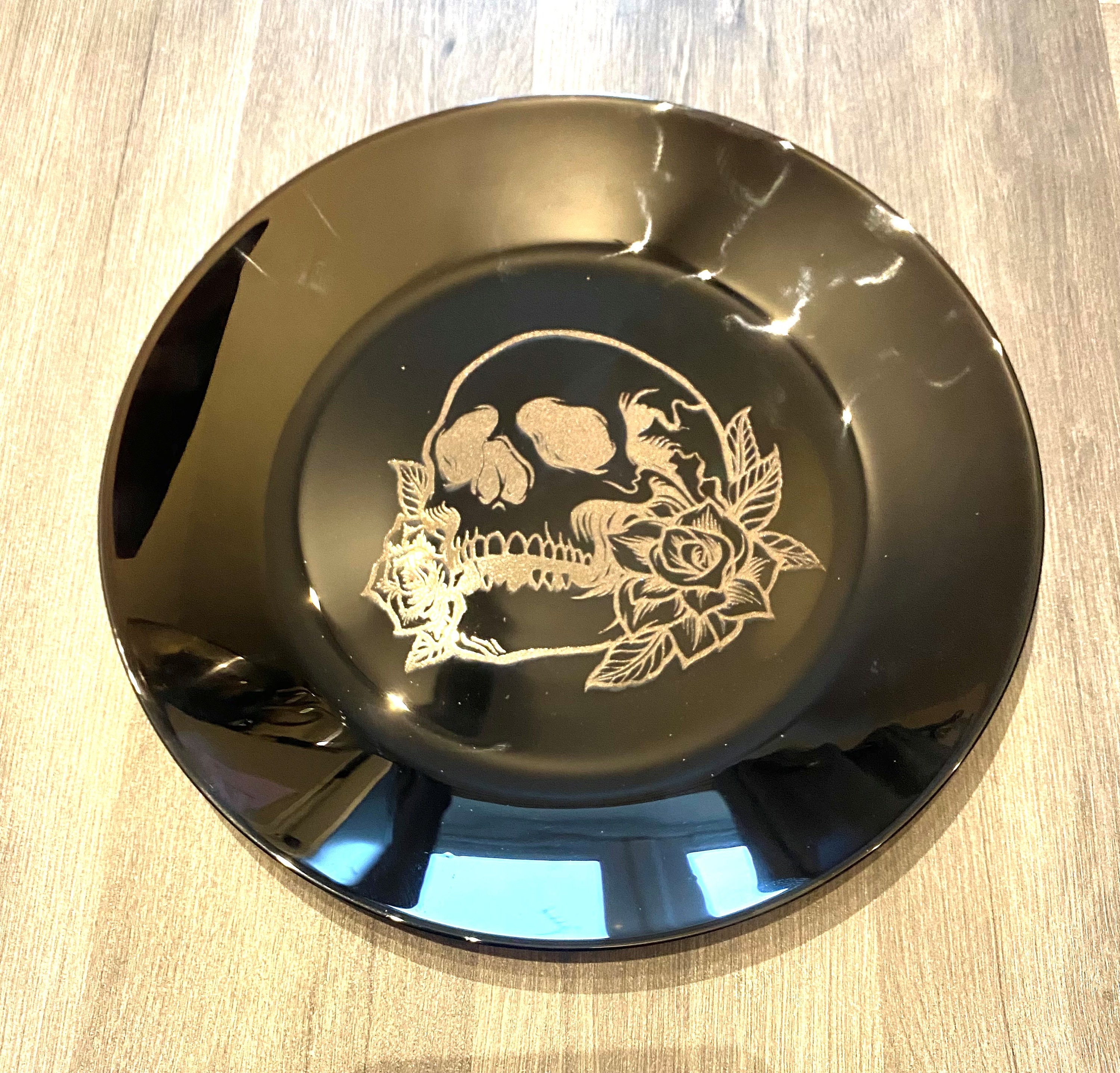 ENGRAVED BLACK, Dinnerware, Etched Bowls, Mug, Pasta, Rose Goth, Table ...