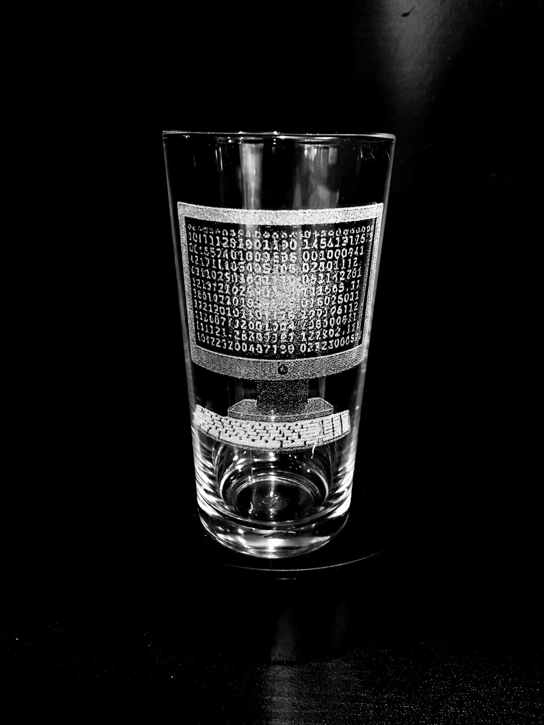 COMPUTER BINARY ENGRAVED Glass Personalised, Etched, Gift, Wine ...