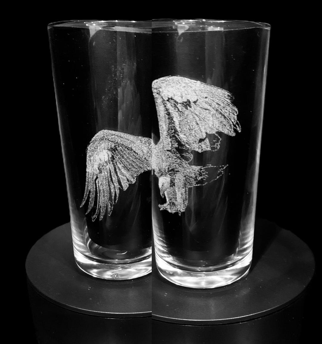 VULTURE BIRD ENGRAVED Glass, Personalised, Etched, Gift, Wine, Whiskey ...