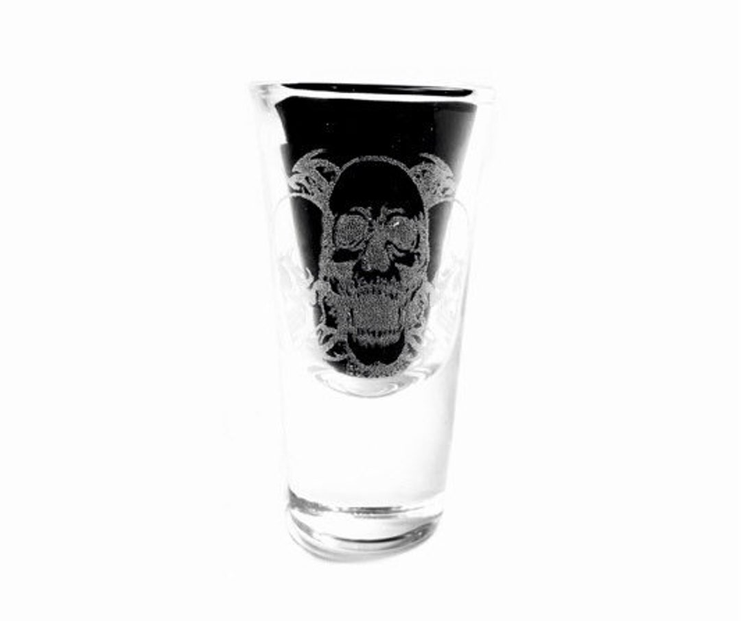 Skull Shot Glass Christmas Engraved Etched Day Of The Dead Etsy