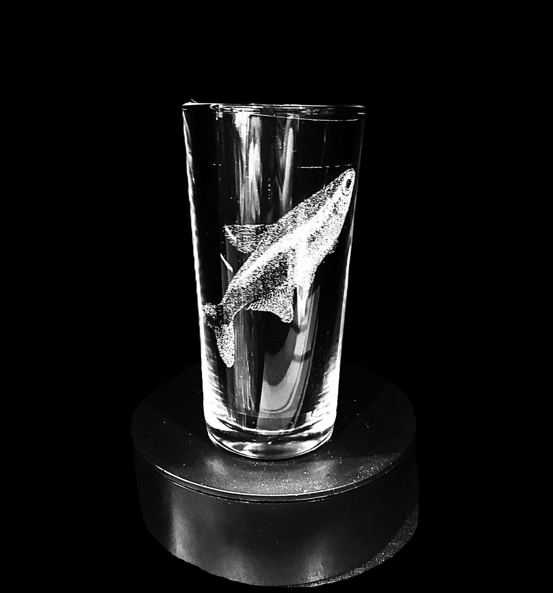 TETRA FISH ENGRAVED Glass, Personalised, Etched, Gift, Wine Whiskey Gin ...