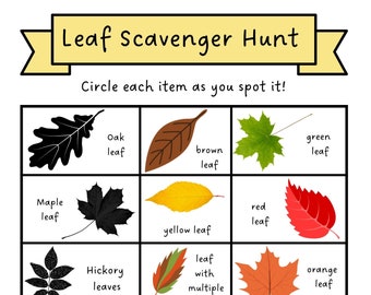 Leaf Scavenger Hunt Printable - Etsy UK